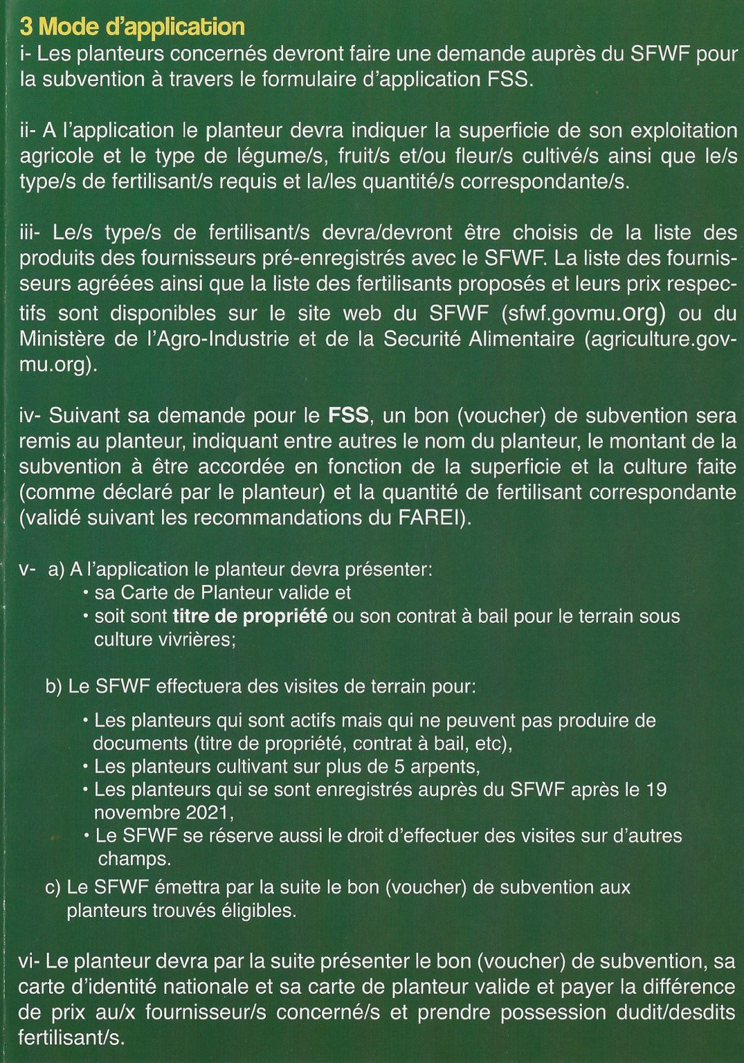 Schemes – Small Farmers